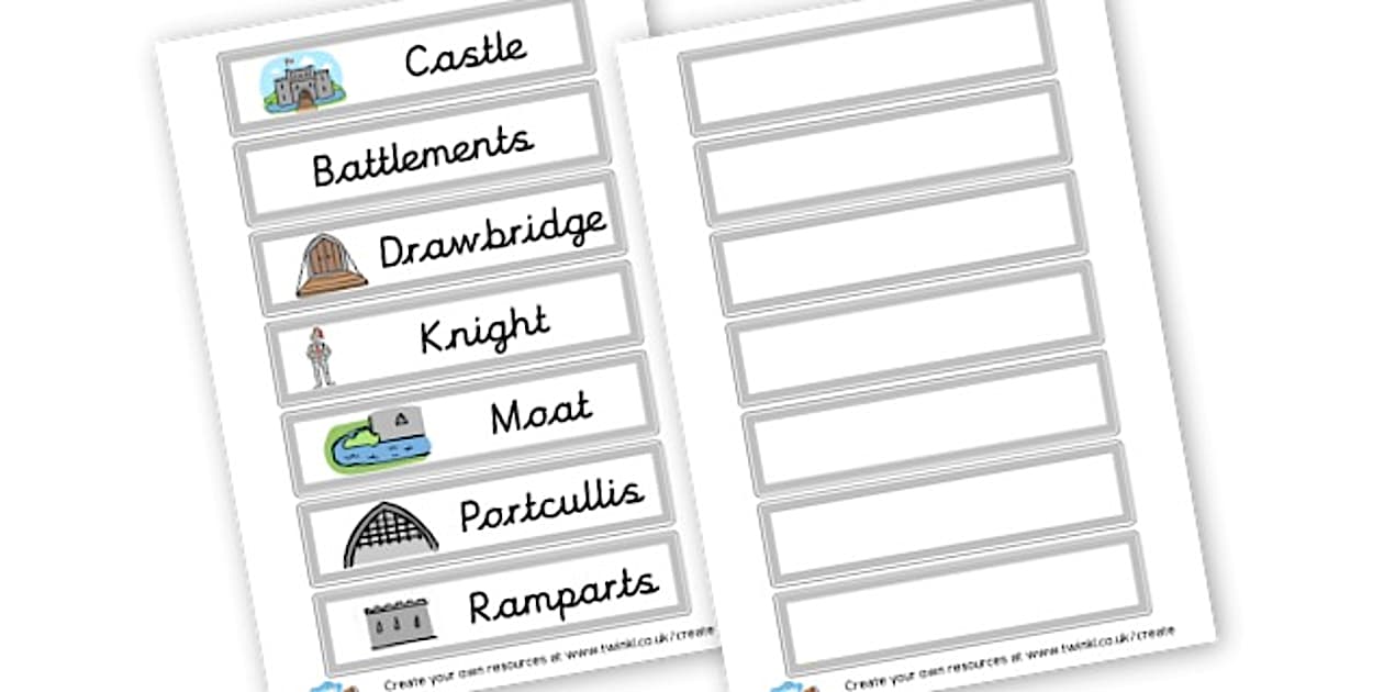 Castles Word Cards (Teacher-Made) - Twinkl