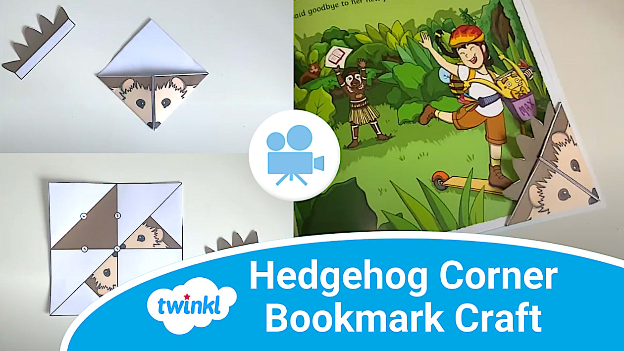 Hedgehog Corner Bookmark Video Tutorial (teacher made)