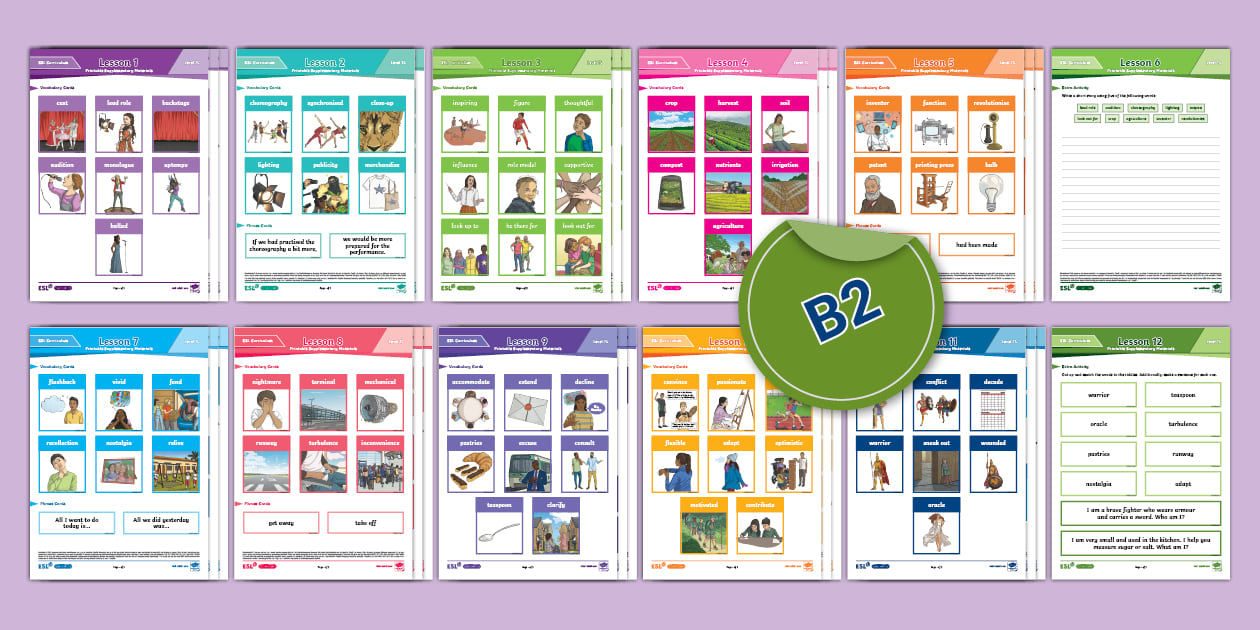 ESL Curriculum Supplementary Printable Materials [Level 14]