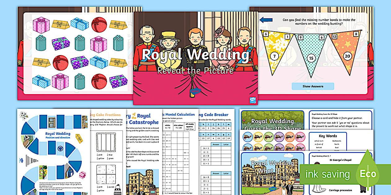 KS1 Royal Wedding 2018 Maths Activity Bumper Pack - Twinkl