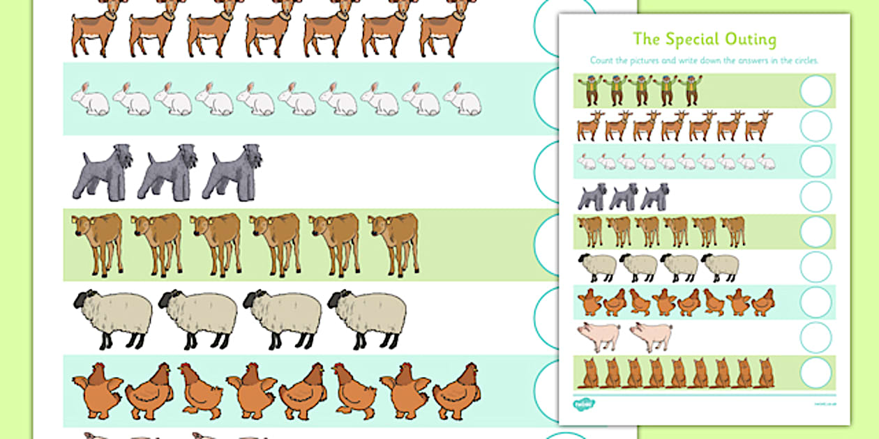 A Special Outing Counting Sheet (teacher made) - Twinkl