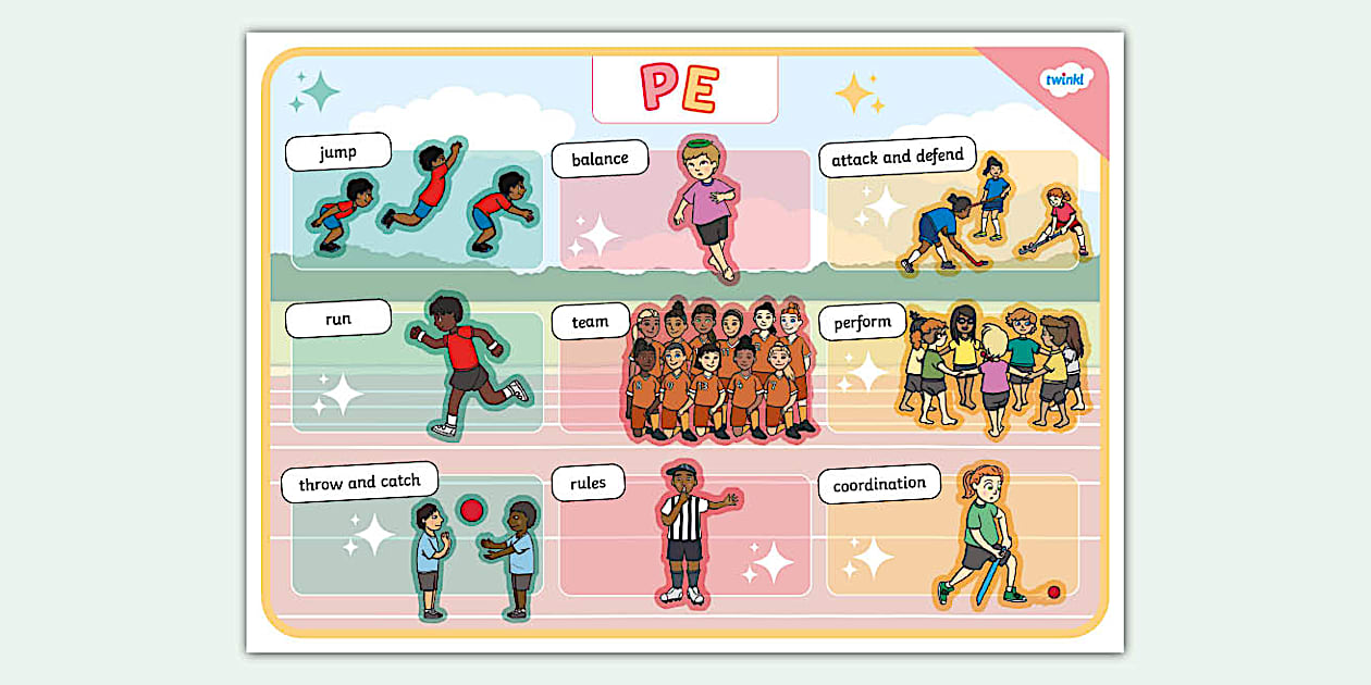 PE Word Mat - Twinkl - KS1 (Teacher-Made) - Twinkl