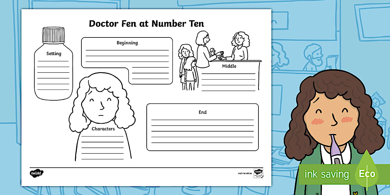 Exploring My World Aistear - Doctor Fen at Number Ten Story Map Worksheet