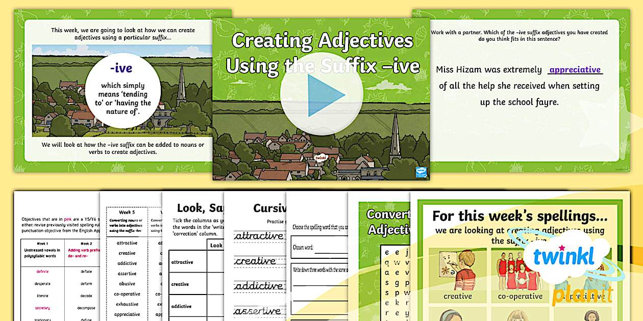 Suffix Words With '-ive' Lesson Pack | Twinkl PlanIt