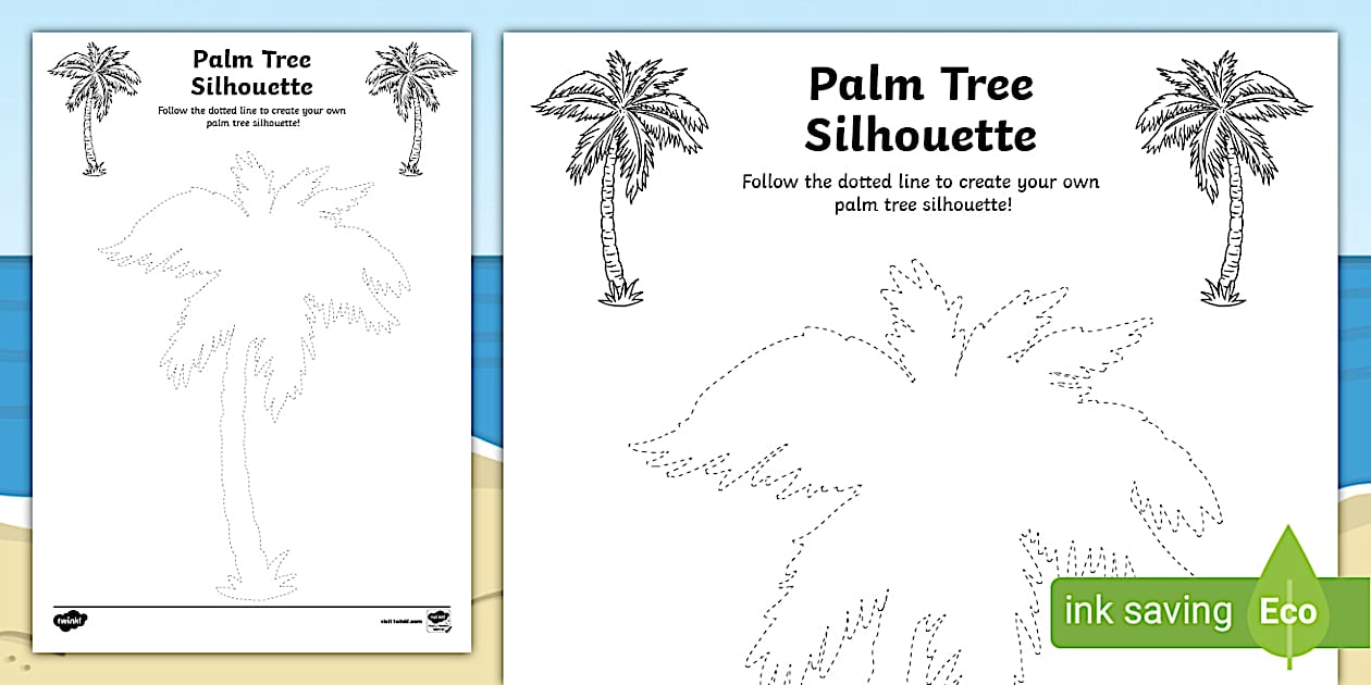 Palm Tree Silhouette Drawing Activity (teacher made)