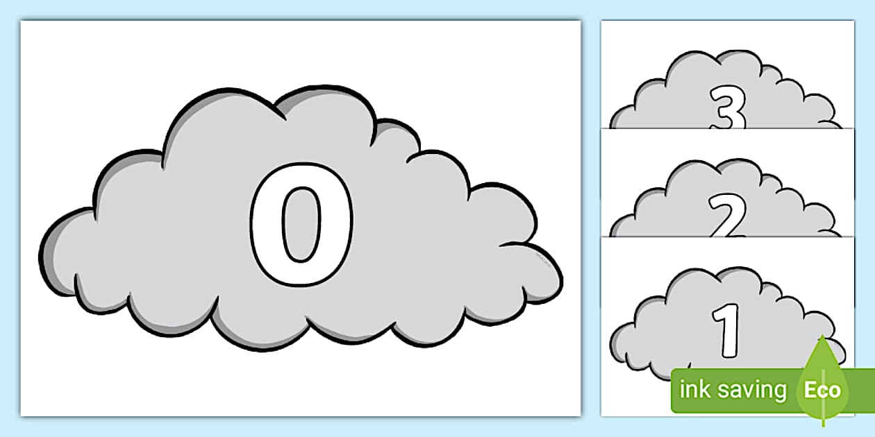 Numbers 0-100 on Weather Symbols (Cloud) (teacher made)