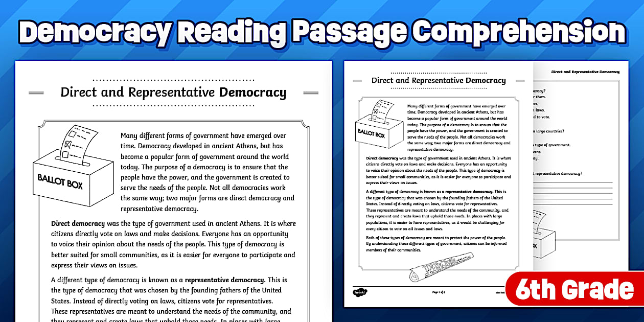 Direct & Representative Democracy Reading Passage