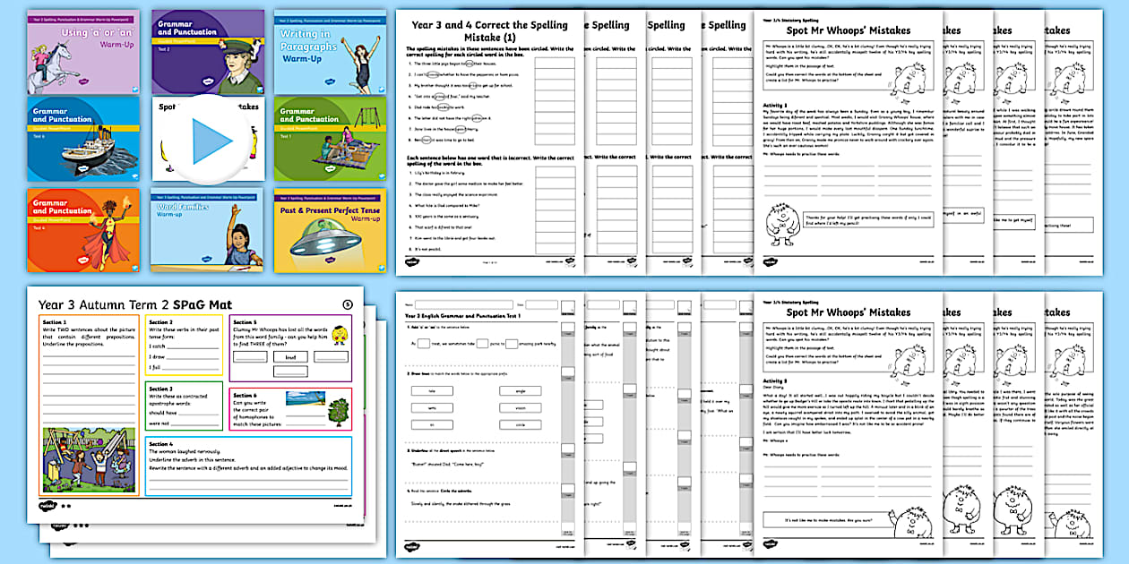 Year 3 Spelling, Punctuation & Grammar Revision & Assessment