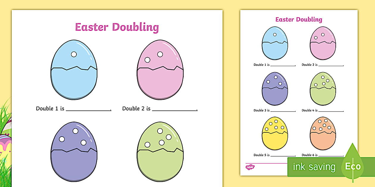 Easter Doubling Worksheet (teacher made) - Twinkl