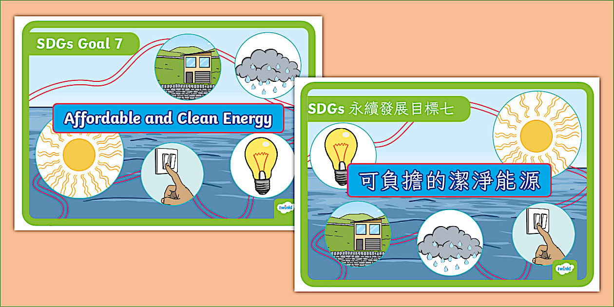 SDGs Display Poster：Affordable and Clean Energy ｜中英雙語