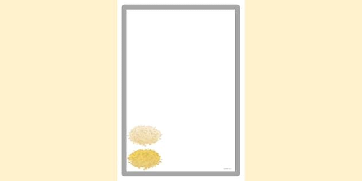 Simple Blank Golden Rice Border | Page Borders | Twinkl