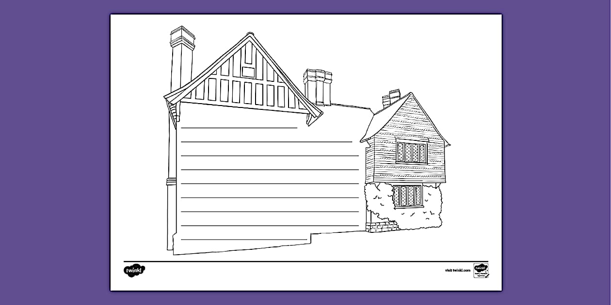 Tudor House Writing Template (teacher made) - Twinkl