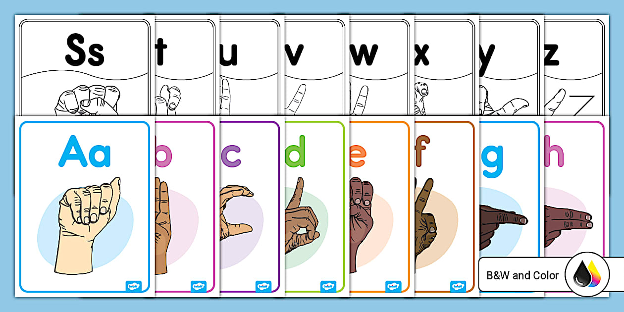 Sign Language Images ASL Alphabet Posters | Twinkl USA