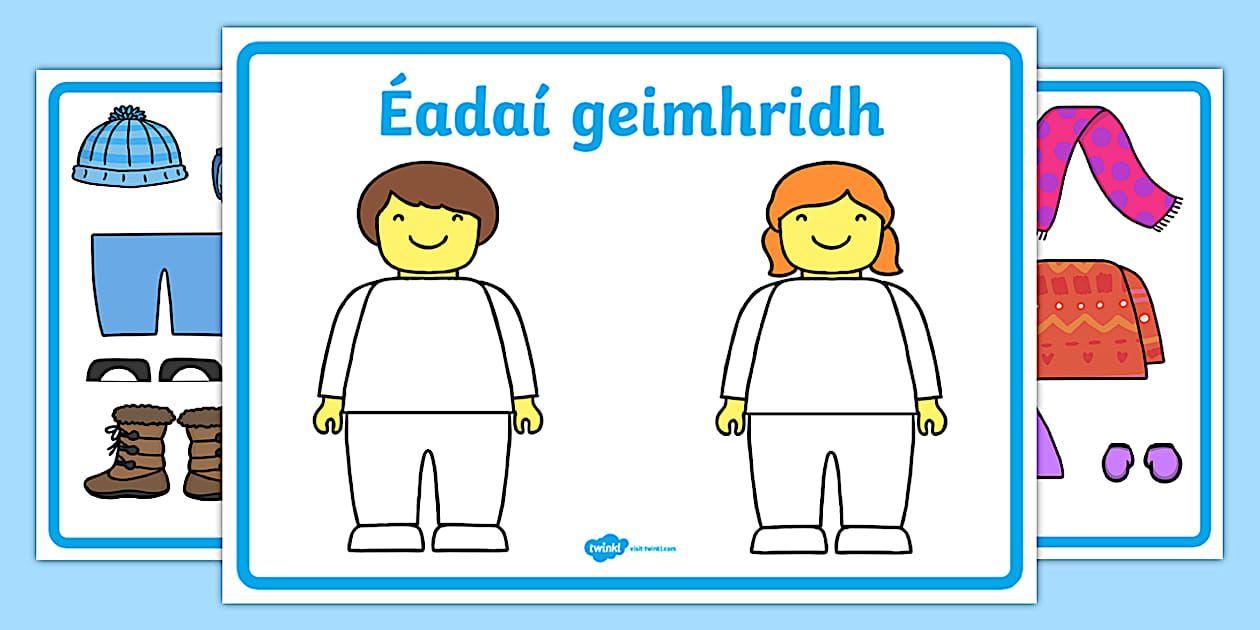 Winter Clothes as Gaeilge | Dress-Up Game | Twinkl