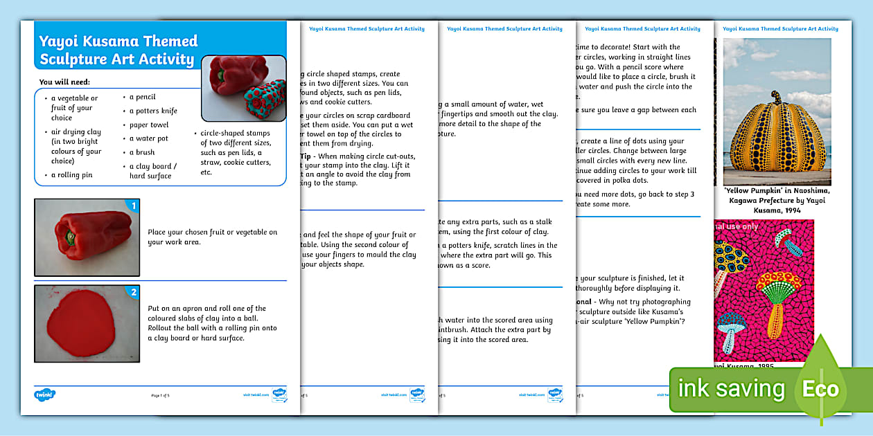 KS1 Yayoi Kusama Themed Sculpture Art Activity - Twinkl