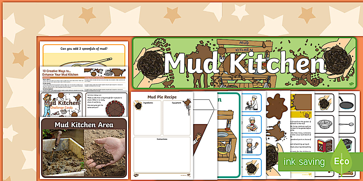 EYFS Mud Kitchen Classroom Area Set Up Display Pack - Twinkl