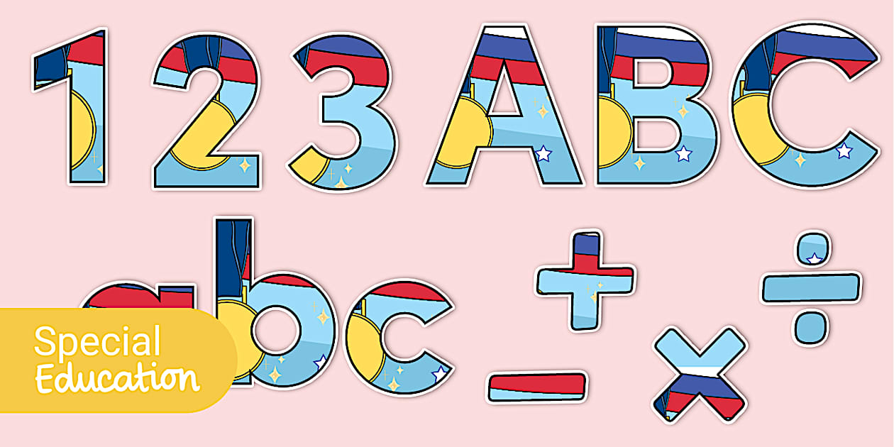 Special Olympics Bulletin Board Letters and Numbers - Twinkl