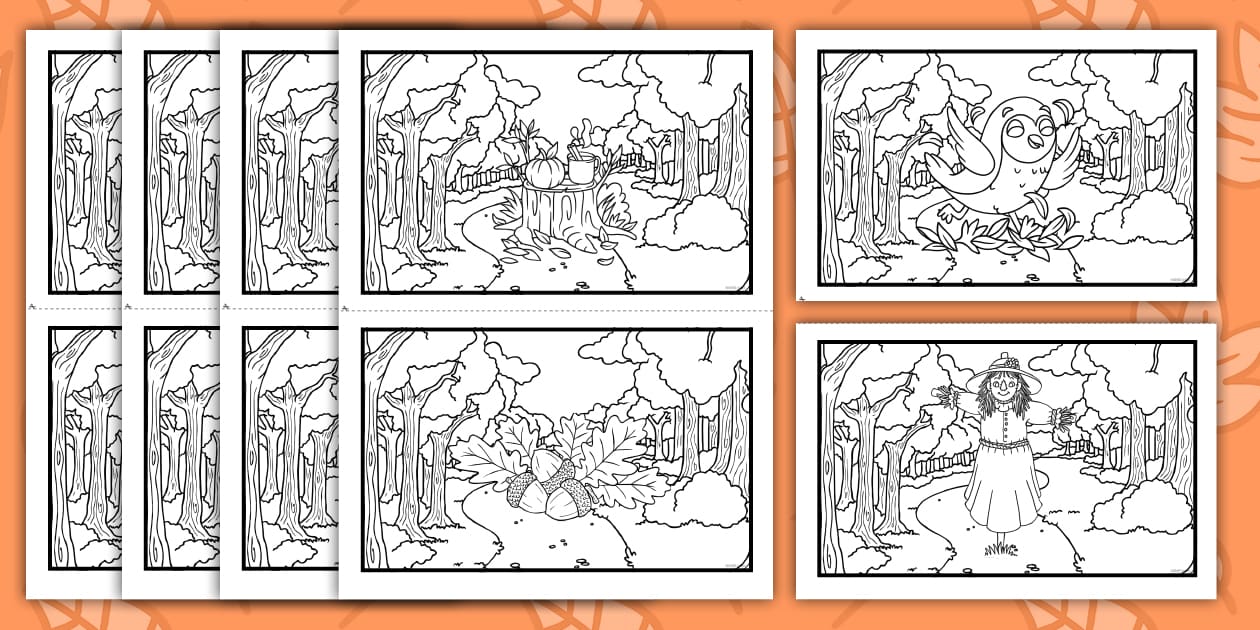 Early Childhood Fall Busy Bag Coloring Sheets (Teacher-Made)