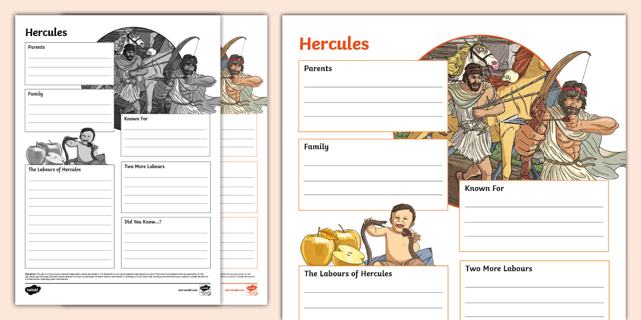 Hercules Fact File - Greek and Roman Myths - KS2 - Twinkl