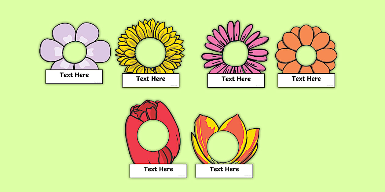Editable Flower Self-Registration Labels (teacher made)