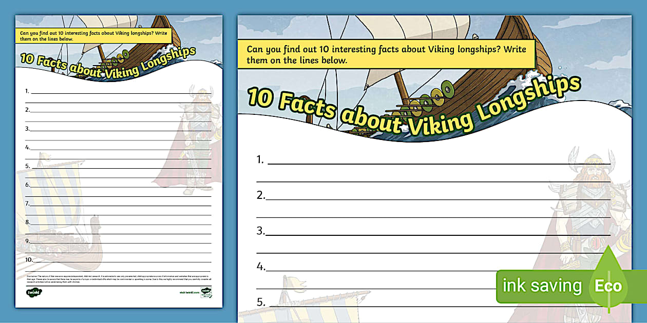 10 Interesting Facts about Viking Longships Worksheet