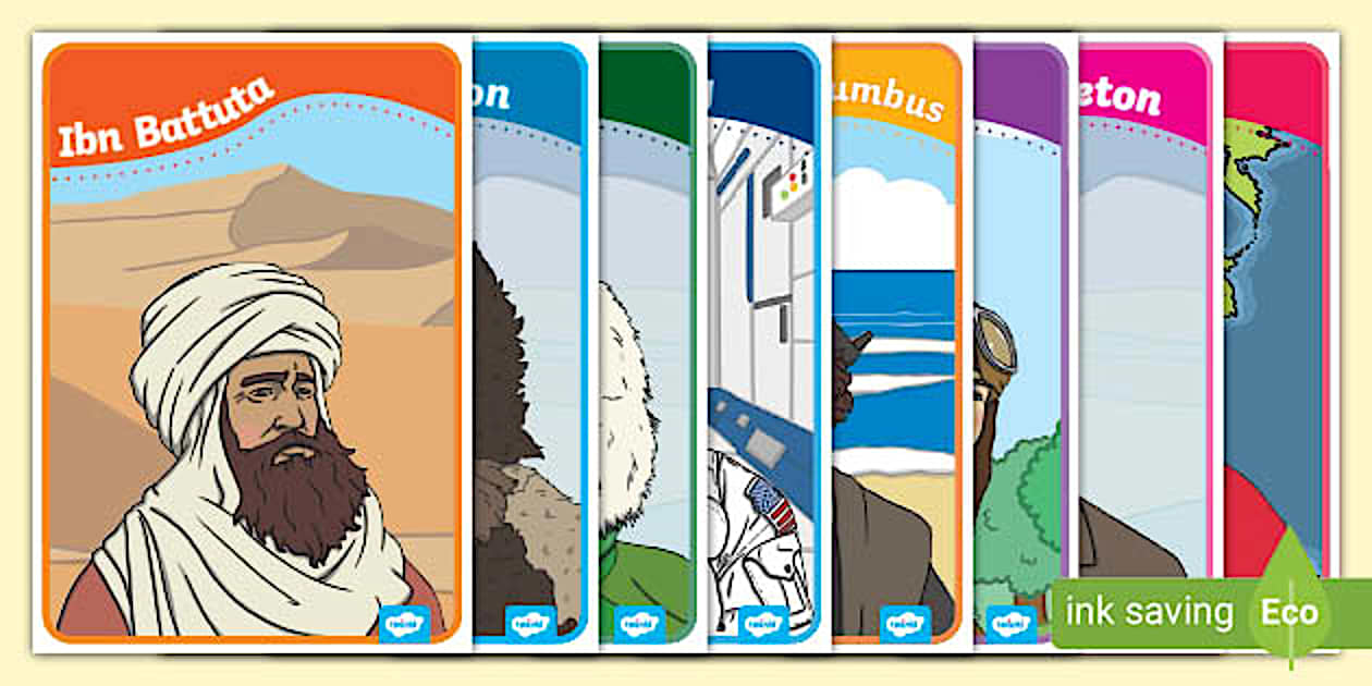 Cursive Significant Explorers Portraits (Teacher-Made)