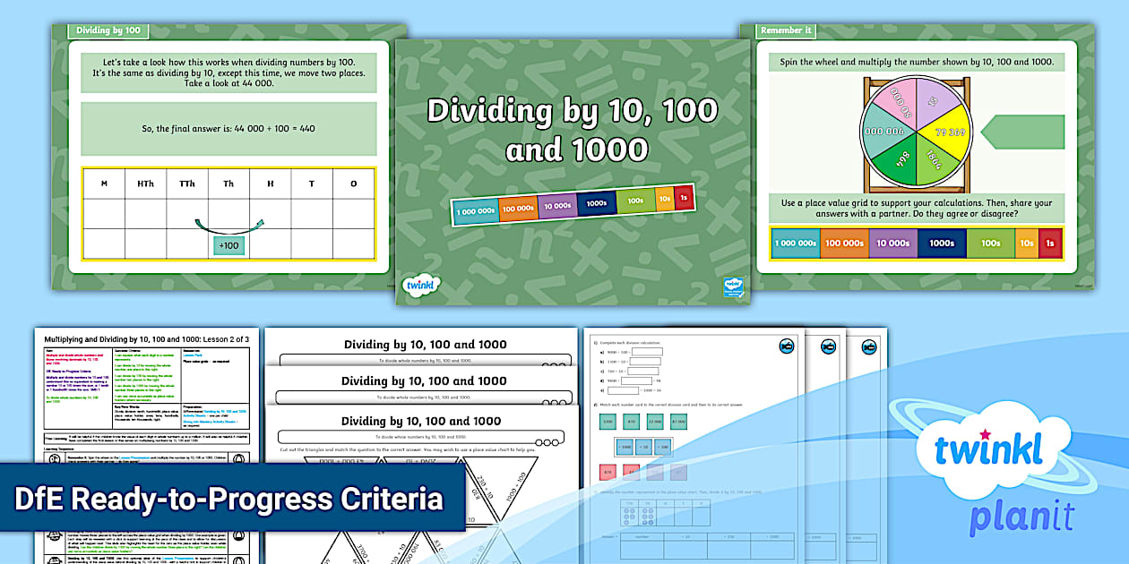 Year 5 Divide by 10, 100 and 1000 PlanIt Maths Mastery