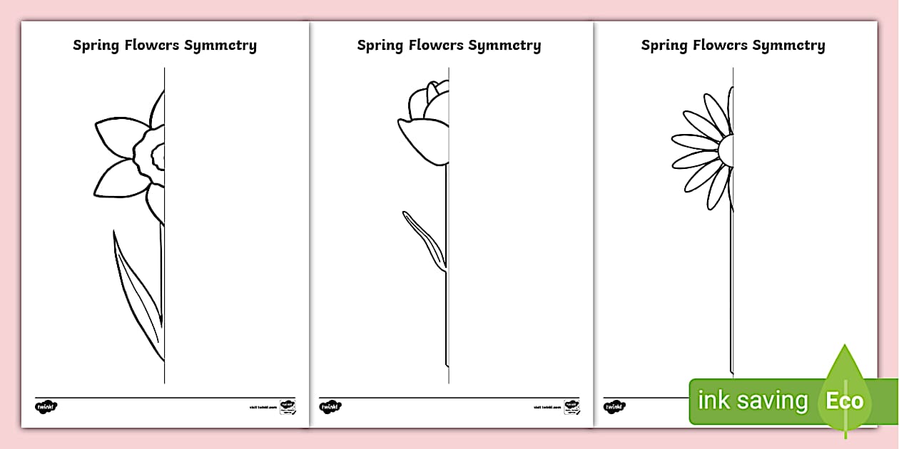 Spring Flowers Symmetry Activity Sheets (Teacher-Made)