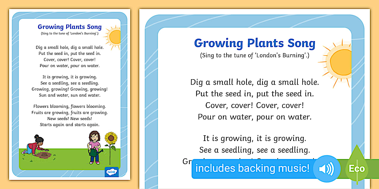 Growing Plants Song - Teaching Resources (teacher made)