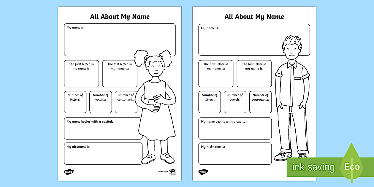 All About My Name Worksheet / Worksheet (teacher made)