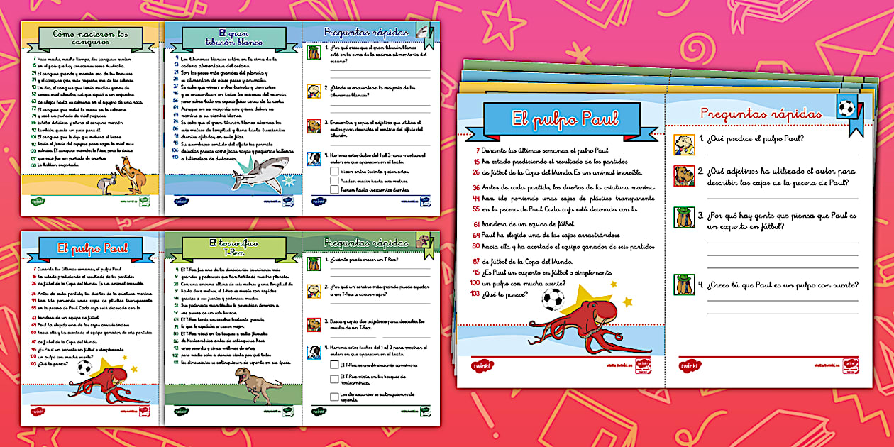 Tarjetas de actividad: Lectura en 1 minuto - Maravillosos animales