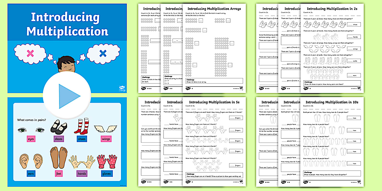 KS1 Introducing Multiplication Maths Differentiated Resource Pack