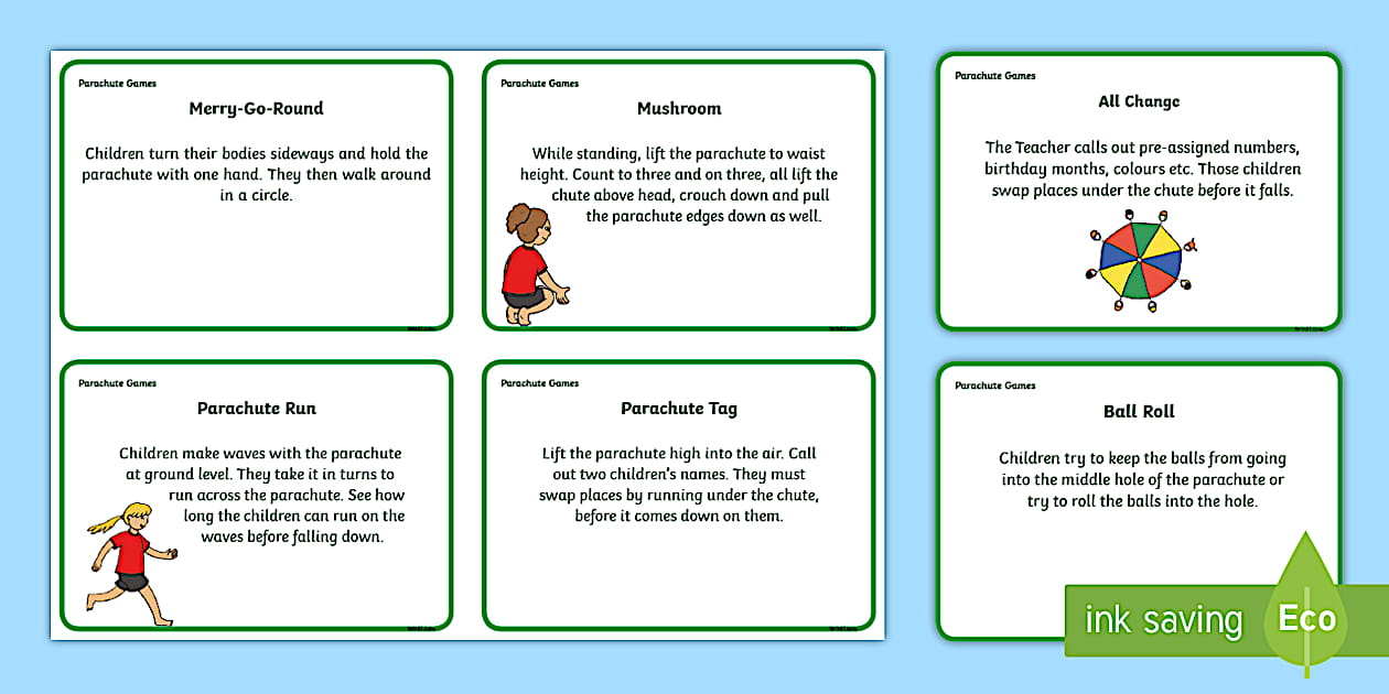 Fun Parachute Games For Kids Activity Cards | Twinkl
