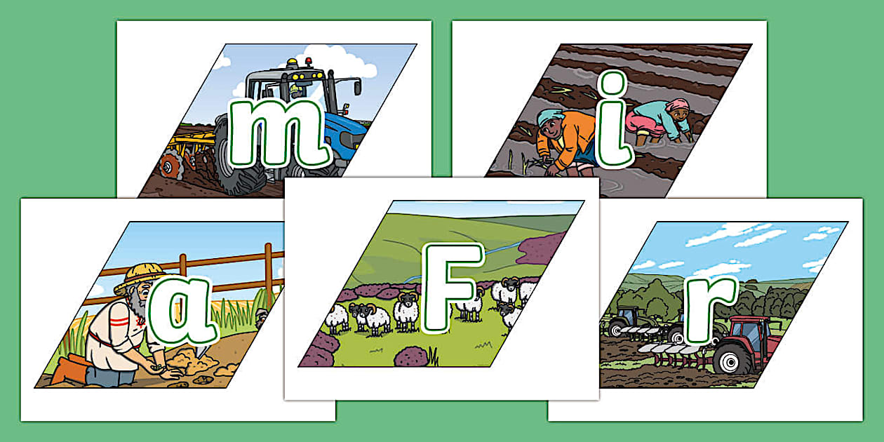 Farming Rhombus Display Shapes (teacher made) - Twinkl