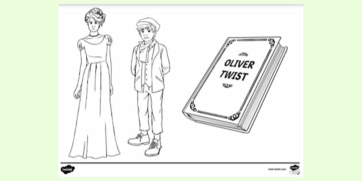 Oliver Twist Colouring Sheet (Teacher-Made) - Twinkl