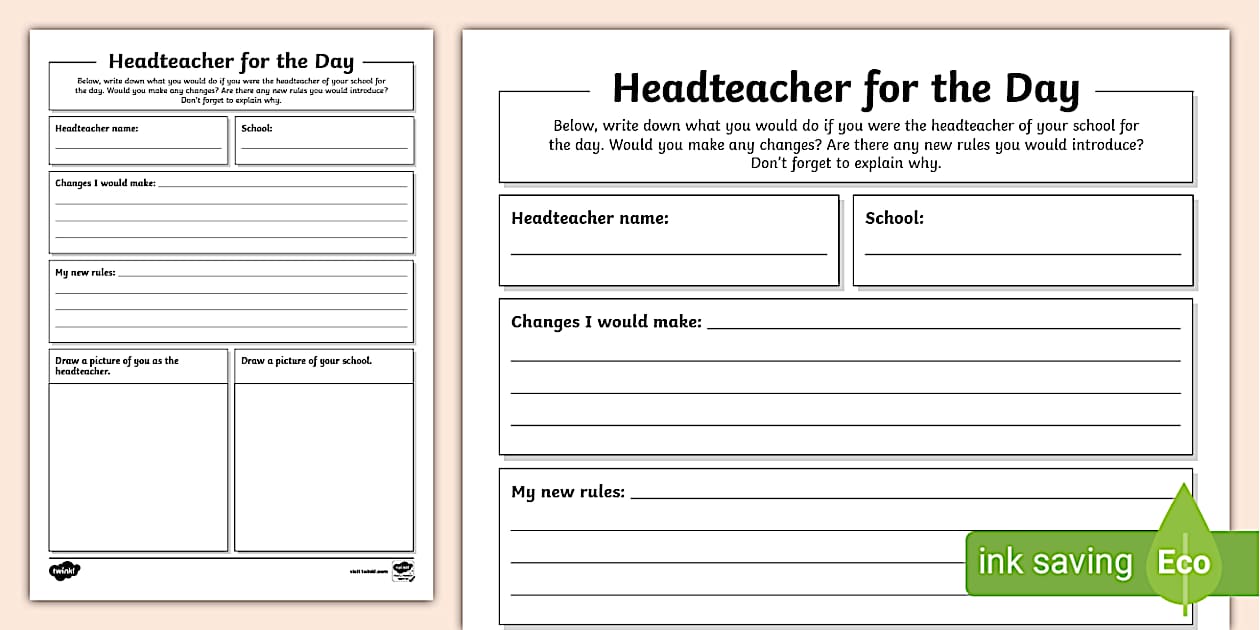 Headteacher for the Day | Teaching Resources | Twinkl