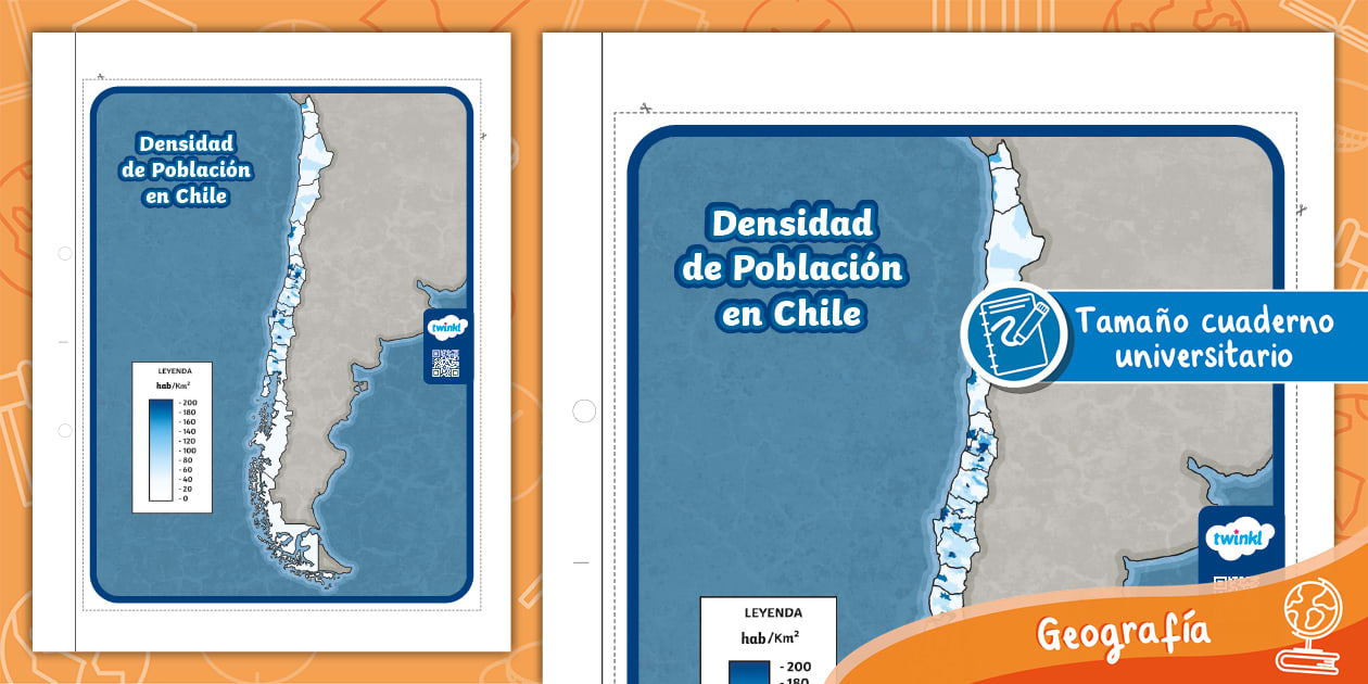 Mapa | Densidad de Población | Chile | Geografía - Twinkl