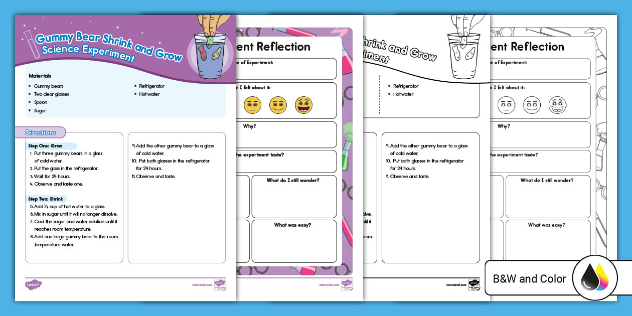 Edible Gummy Bear Shrink and Grow Science Experiment for Kids