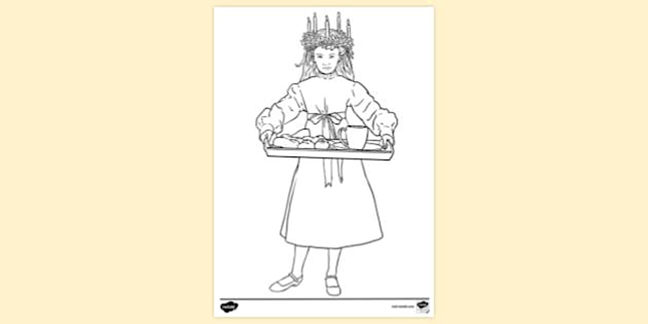 St Lucia Girl With Breakfast Colouring Sheet (teacher made)