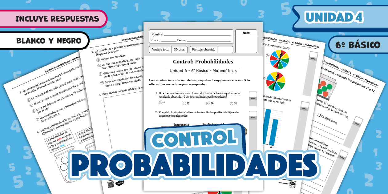 Control | Unidad 4 | 6° básico | Matemáticas | OA23
