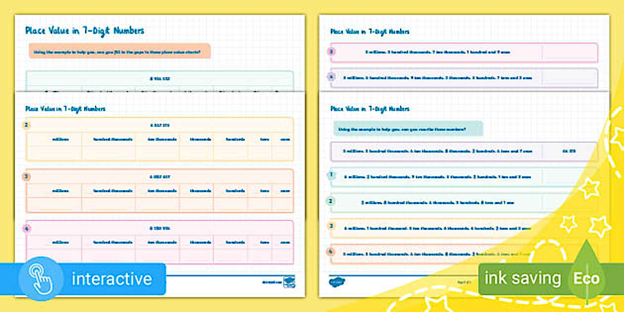 👉 Place Value in 7-Digit Numbers (Ages 10 - 11) - Twinkl