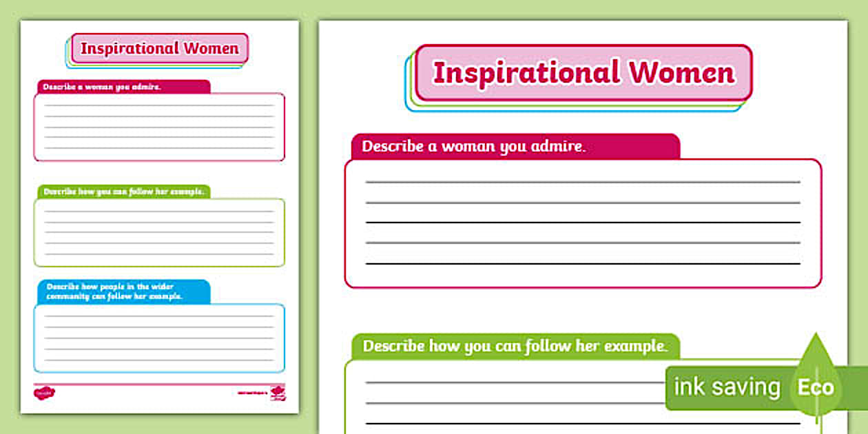 Women's Equality and Inspiring Women Worksheet - Twinkl