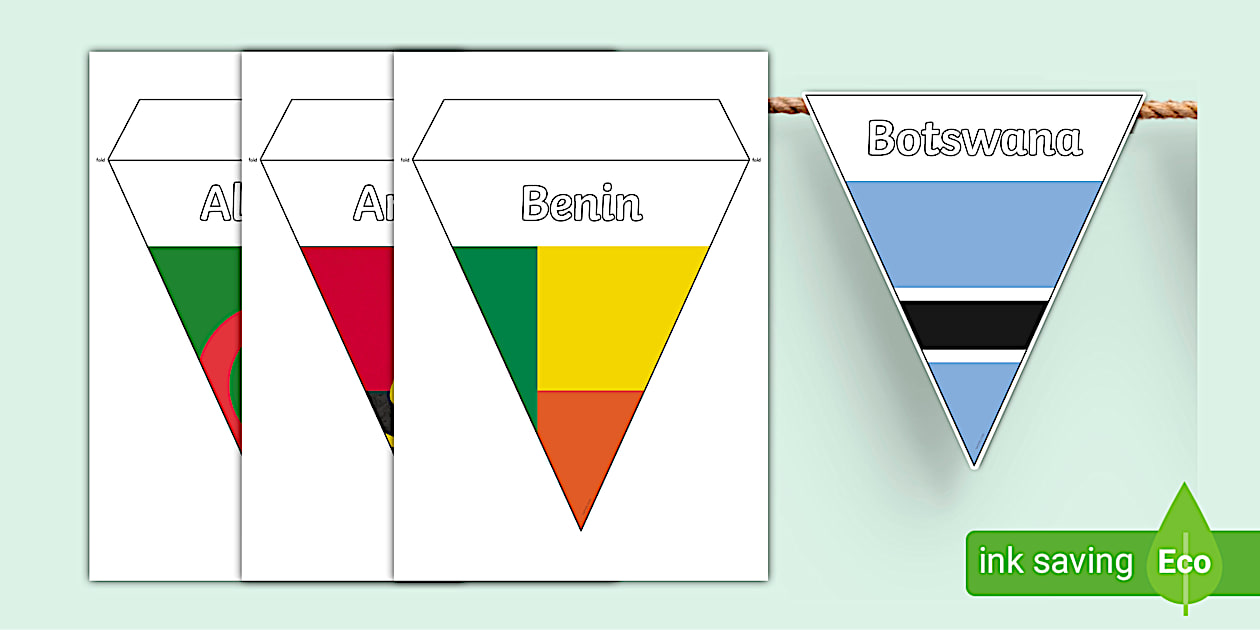 African Flags Bunting (teacher made) - Twinkl
