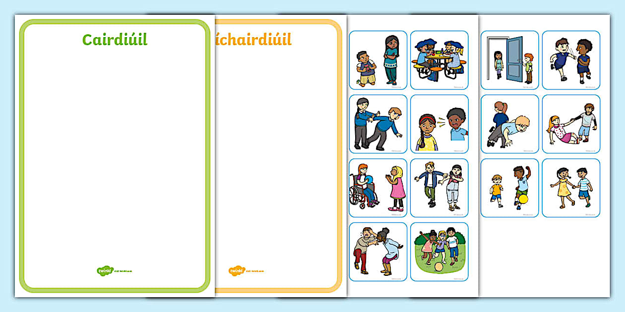 Gaeilge sorting cards Friendship (teacher made) - Twinkl