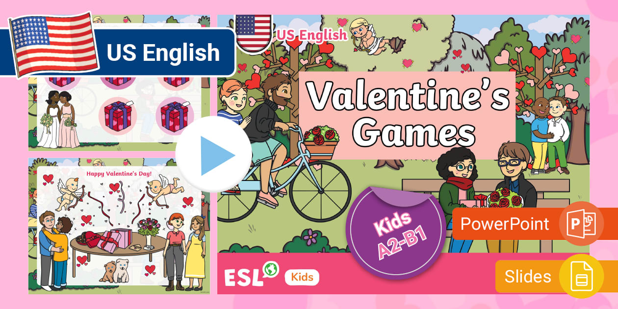 Valentine's Day ESL (US English) Games (Teacher-Made)