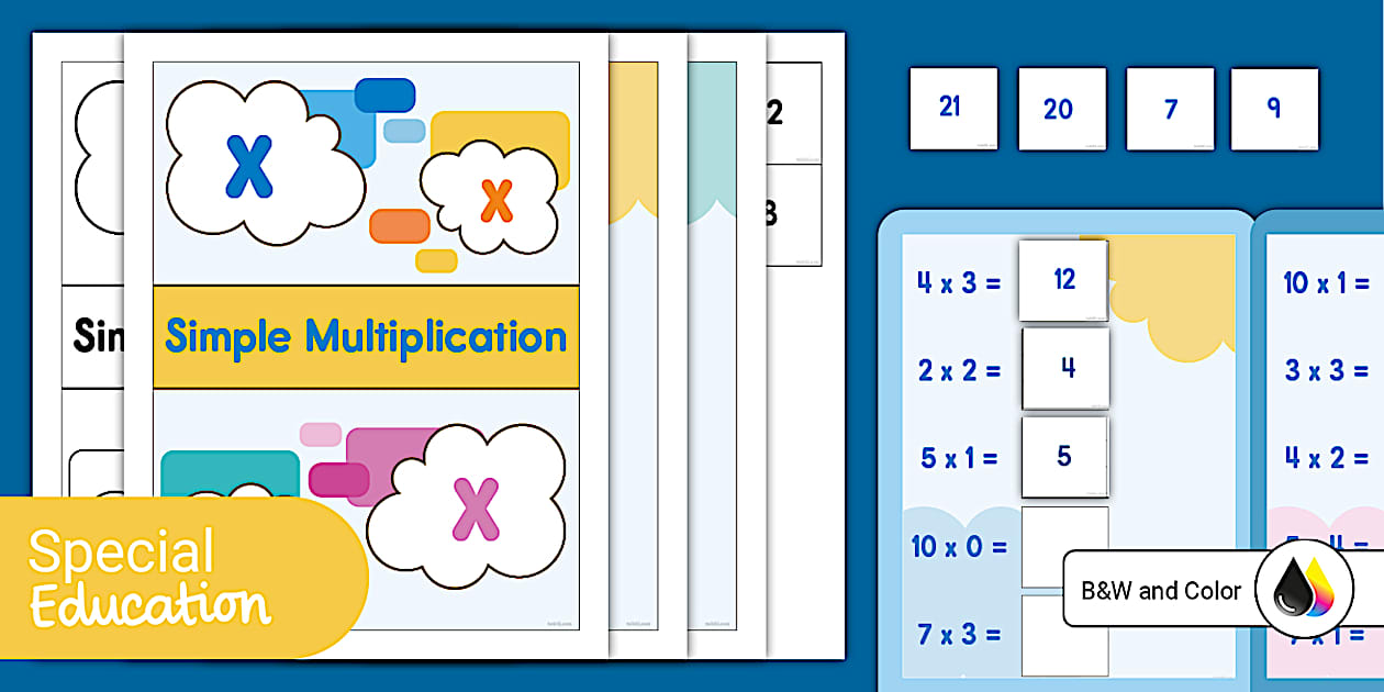 Simple Multiplication File Folder Activity for Special Education