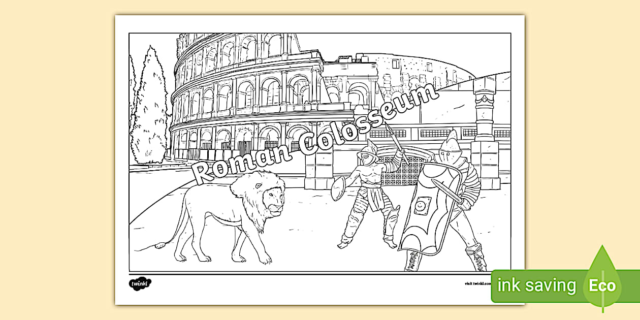 Colosseum Colouring Page (teacher made) - Twinkl
