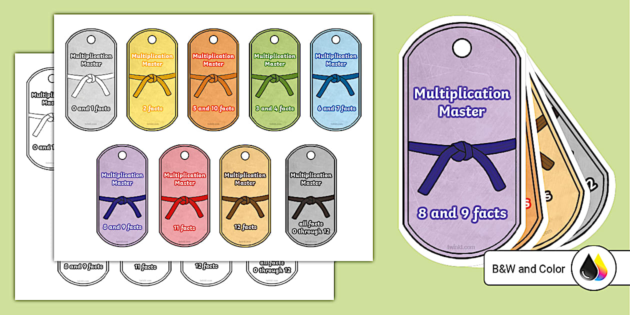 Karate Multiplication Reward Tags (teacher made) - Twinkl