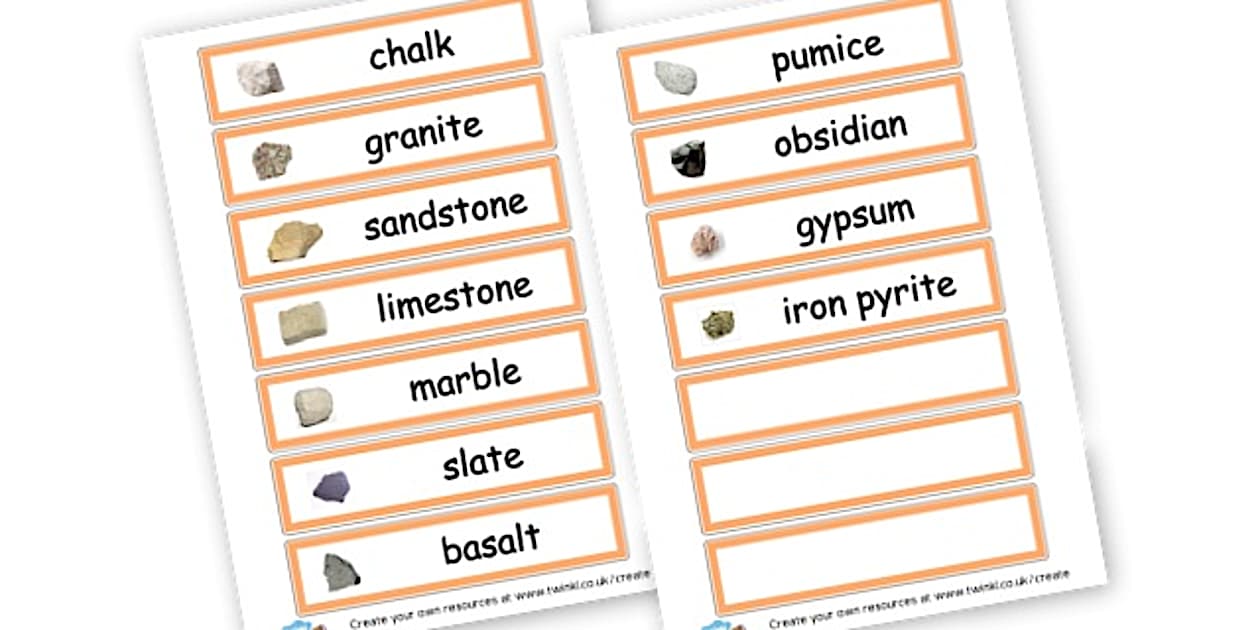 Rocks Word Cards (teacher made) - Twinkl