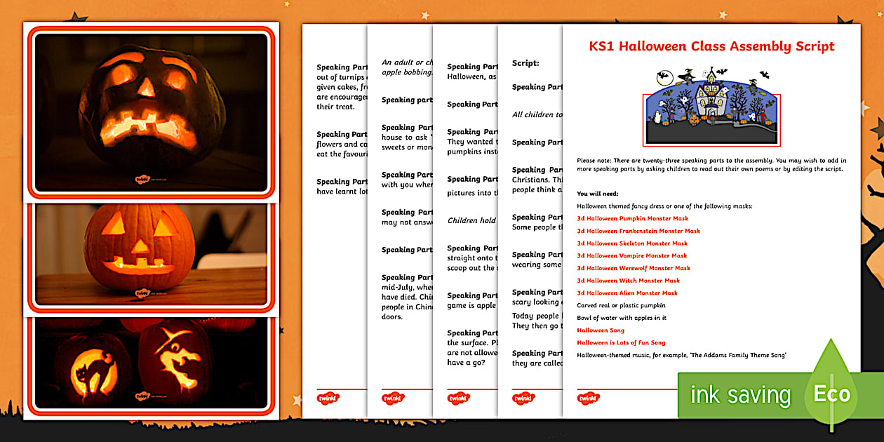 KS1 Halloween Class Assembly Script (teacher made) - Twinkl